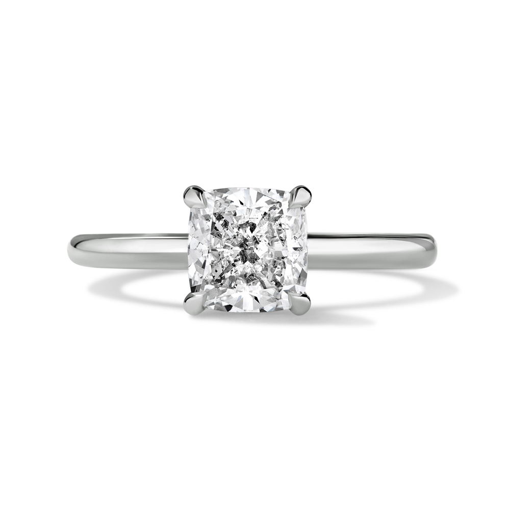 Solitaire With Hidden Halo Engagement Ring - ABC