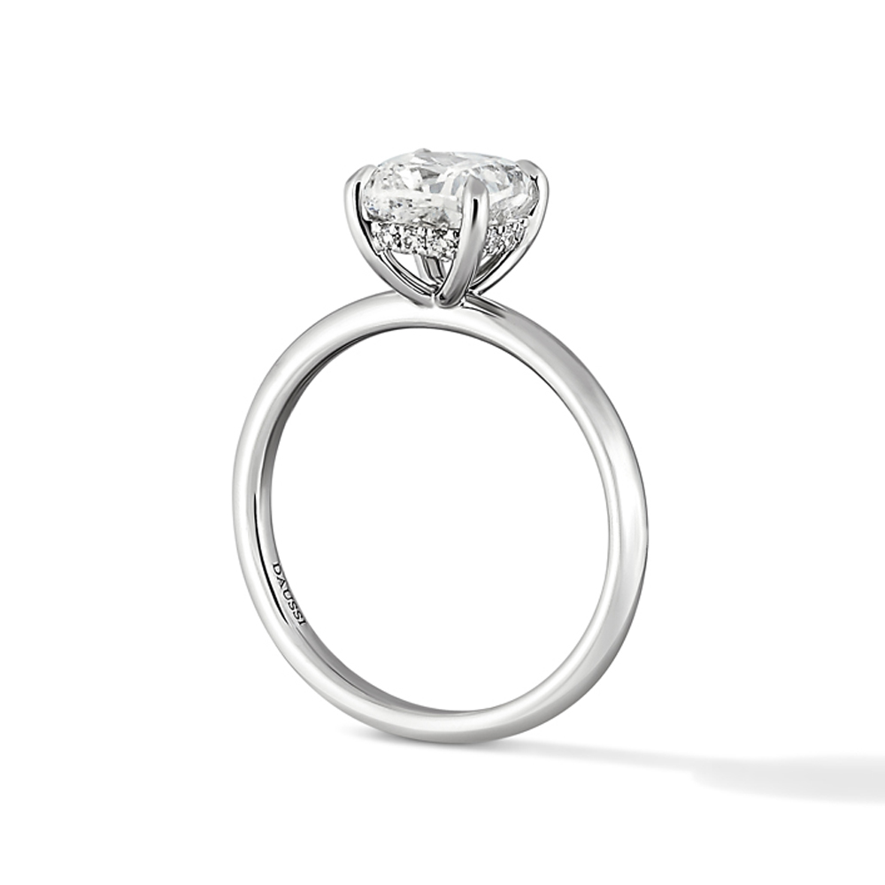 Solitaire With Hidden Halo Engagement Ring - ABC