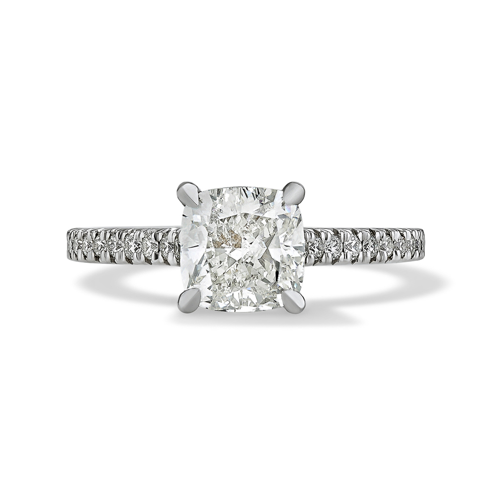 Classic Cathedral Pave Engagement Ring - AJR