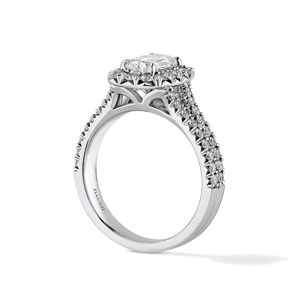 Classic Pave Split Shank Setting with a Halo Engagement Ring - AMDS